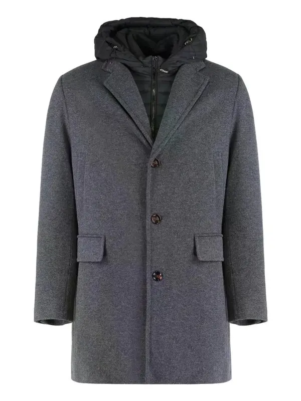 MOORER Removable-lining Coat - Grey