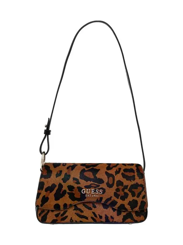 Guess Domitilla Leopard-print Shoulder Bag - Brown