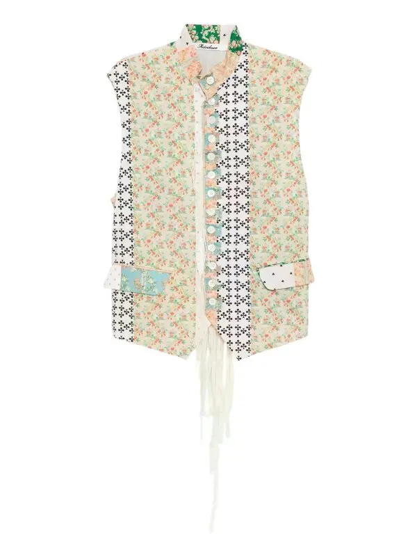 MIDORIKAWA Floral-print Gilet - Neutrals