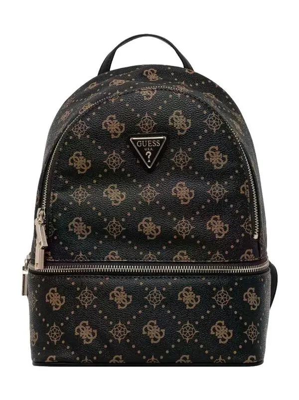 Guess 4g Monogram Zip Backpack - Black