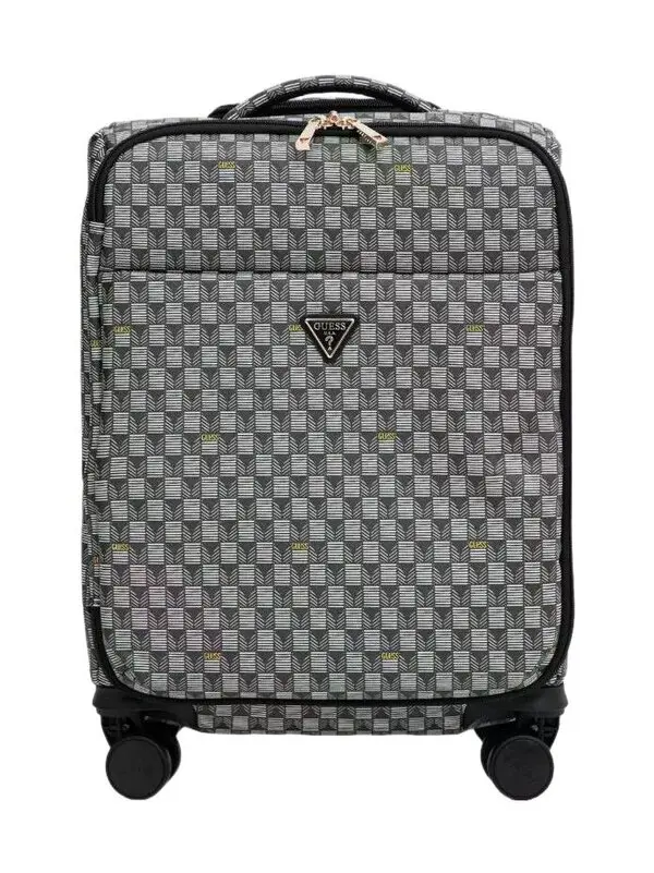 Guess Geometric-patterned Logo Luggage - Grey