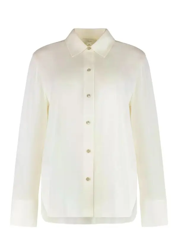 Vince Buttoned Collared Shirt - Neutrals