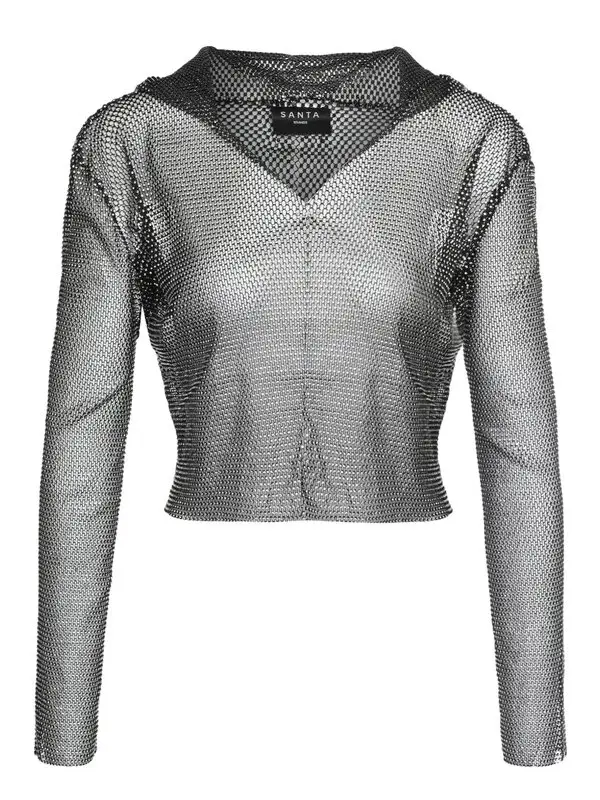 SANTA BRANDS Hooded Top With Mesh Detail - Grey
