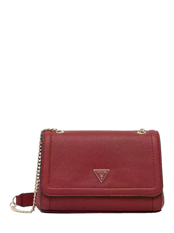 Guess Mini Noelle Cross Body Bag With Chain Detail - Red