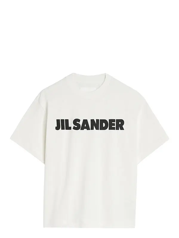 JIL SANDER T-shirt Logo Cotton - Porcelain