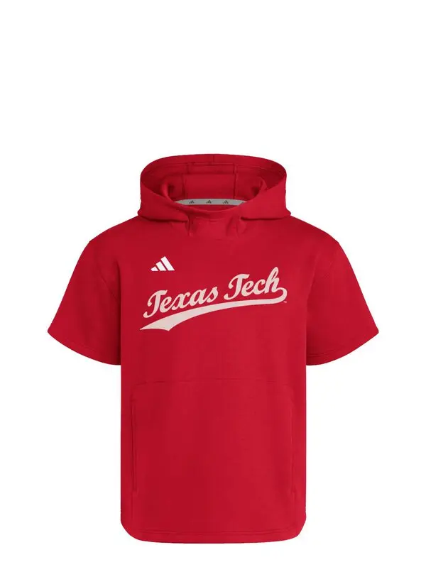 Adidas Texas Tech Red Raiders Dugout Short Sleeve Hoodie - Team Power Red / White / Ncaa-txt-7tw