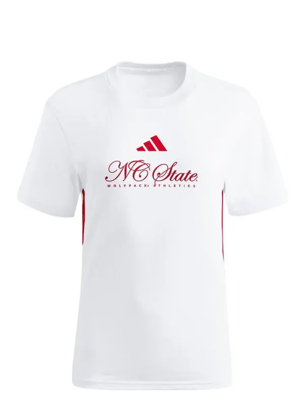 Adidas Nc State Wolfpack Essentials 3-stripes Tee - White / Team Power Red / Ncaa-ncs-7n5
