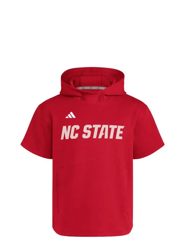 Adidas Nc State Wolfpack Dugout Short Sleeve Hoodie - Team Power Red / White / Ncaa-ncs-7nc
