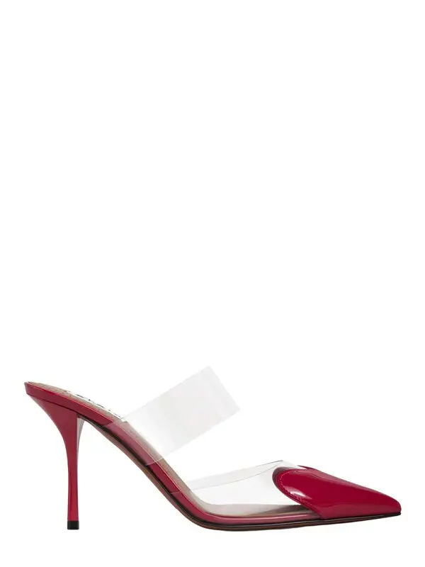 Alaïa Leather-pvc Le Coeur Heeled Mules 90 - Red