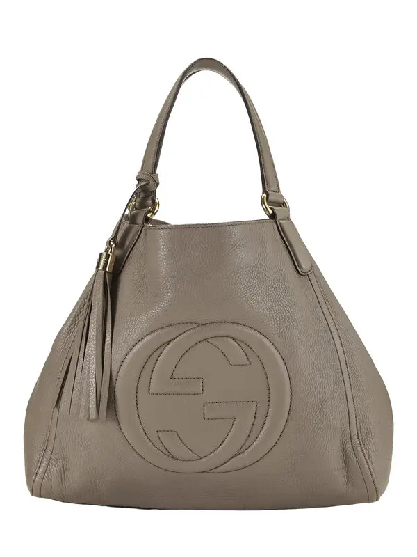 Gucci Leather Soho Convertible Shoulder Bag - Grey