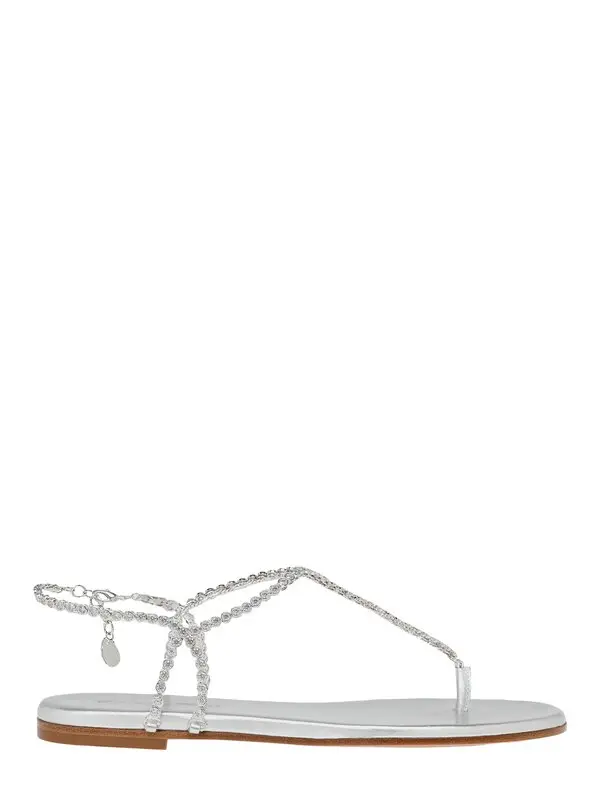 GIANVITO ROSSI Eternity Thong Sandals - Silver - Metallic Nappa