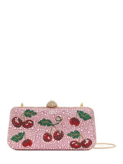 Valentino Garavani Carry Secrets Minaudiere With Cherryfic Rhinestone Motif - Pink