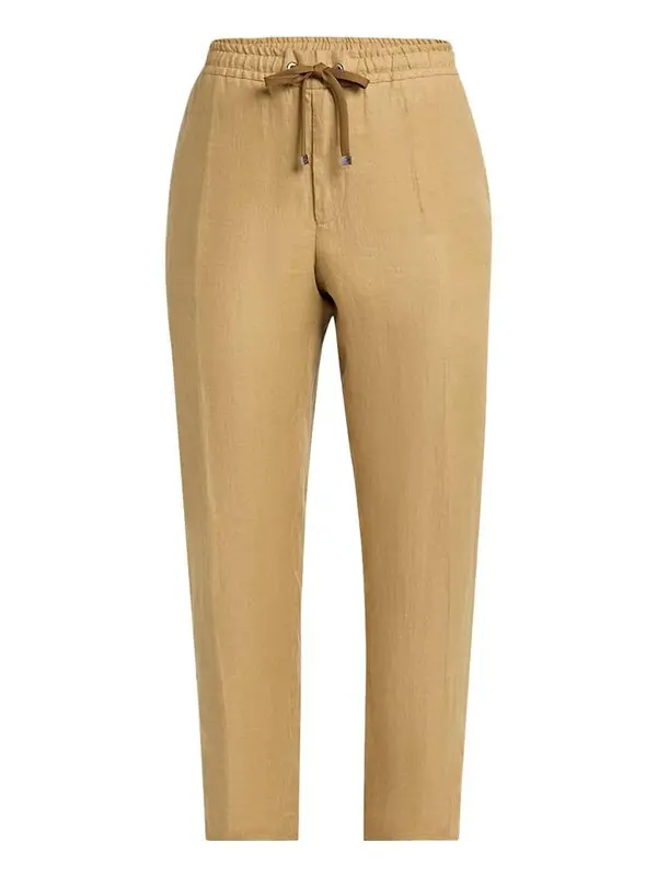 Moncler Twill Linen Trousers - Open Beige