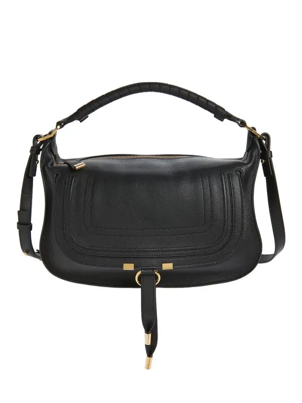 Chloé Small Marcie Leather Shoulder Bag - Black