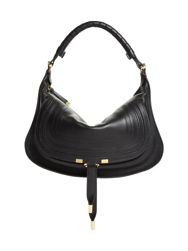 Chloé Small Marcie Leather Shoulder Bag - Black