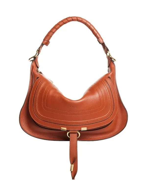 Chloé Small Marcie Leather Shoulder Bag - Clay Brown