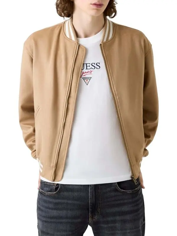 GUESS JEANS Faux Suede Bomber Jacket - Medium