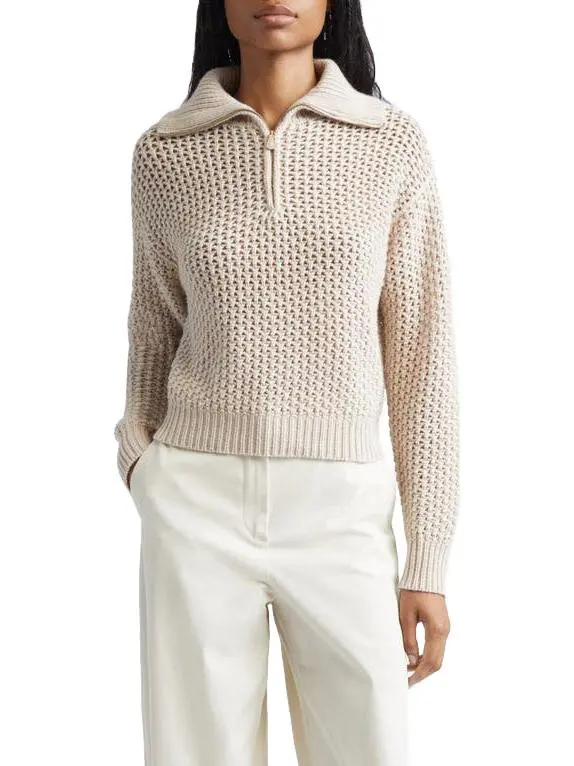 Max Mara Tequila Wool Blend Quarter Zip Sweater - Albino