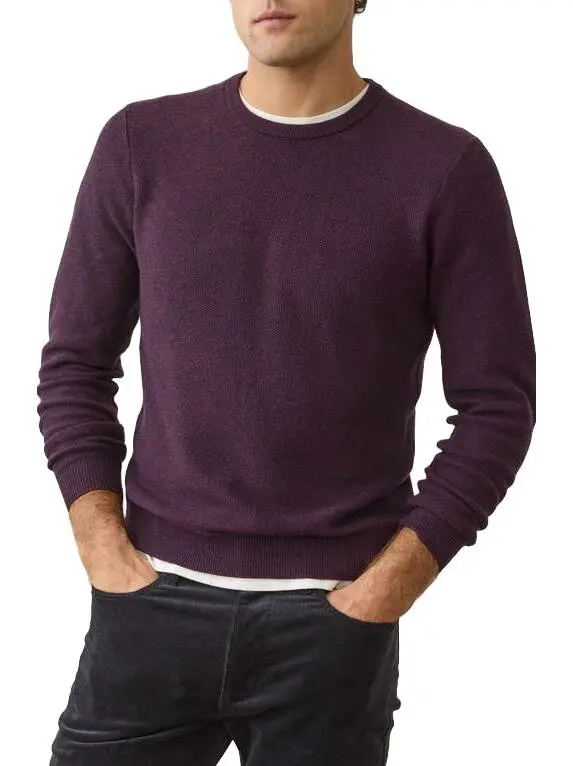 Marine Layer Textured Cotton-blend Crewneck Sweater - Sangria