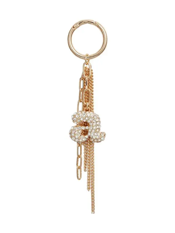 Chelsea28 Pavé Crystal Initial Bag Charm - A- Clear- Gold