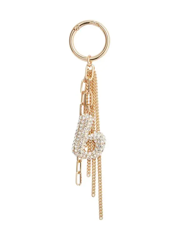 Chelsea28 Pavé Crystal Initial Bag Charm - B- Clear- Gold