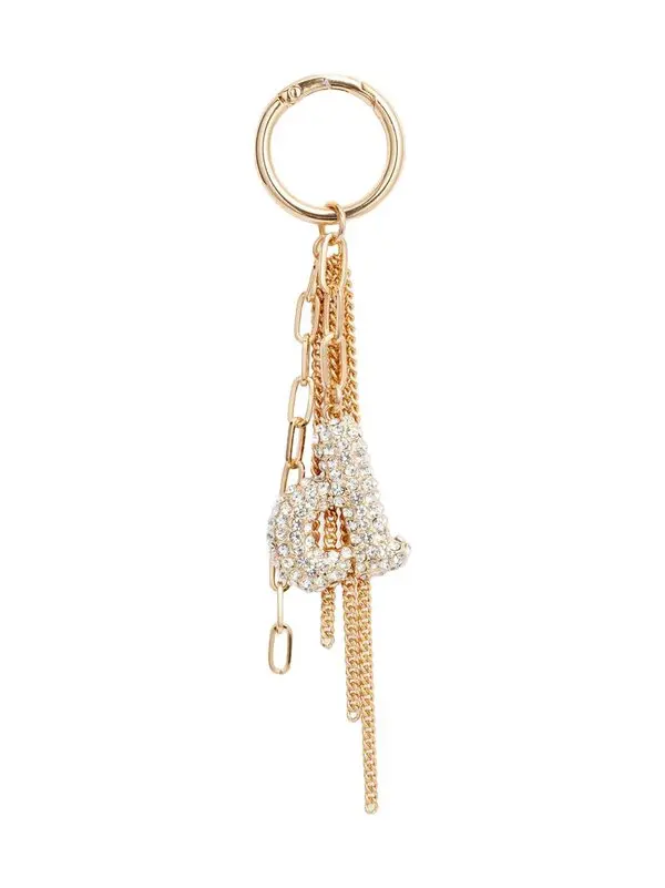 Chelsea28 Pavé Crystal Initial Bag Charm - D- Clear- Gold