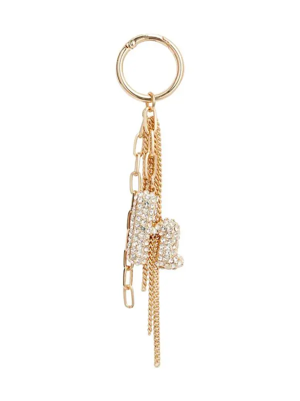 Chelsea28 Pavé Crystal Initial Bag Charm - H- Clear- Gold