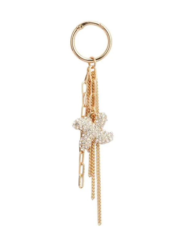 Chelsea28 Pavé Crystal Initial Bag Charm - X- Clear- Gold