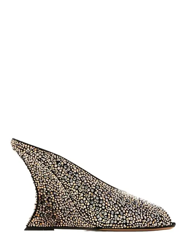Paris Texas Embellished Open Toe Mules - Black
