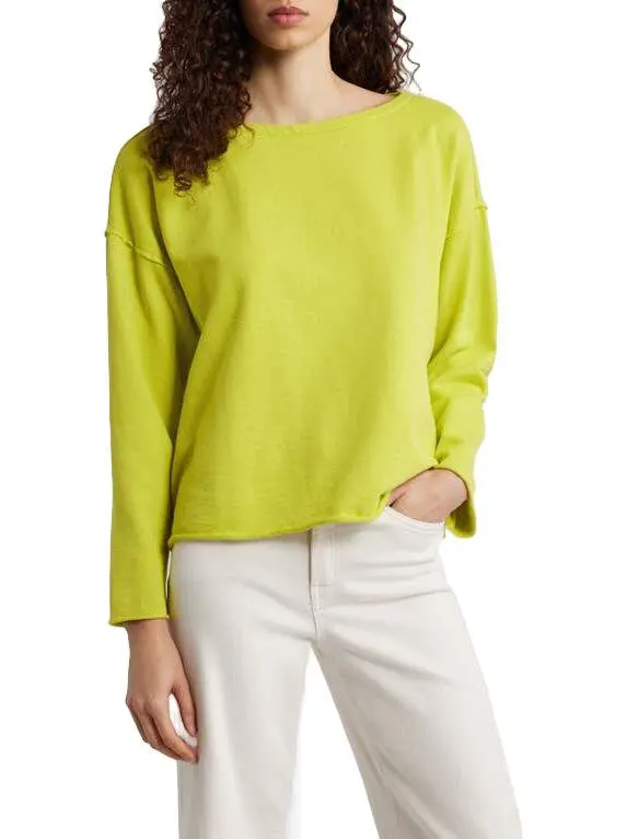 Eileen Fisher Bateau Neck Boxy Top - Citron