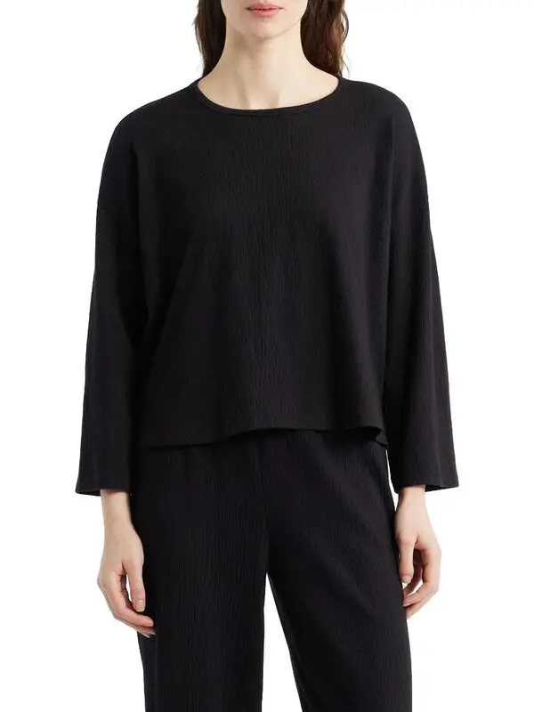 Eileen Fisher Bracelet Sleeve Top - Black