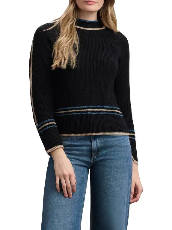HATLEY Rib Mock Neck Sweater - Black