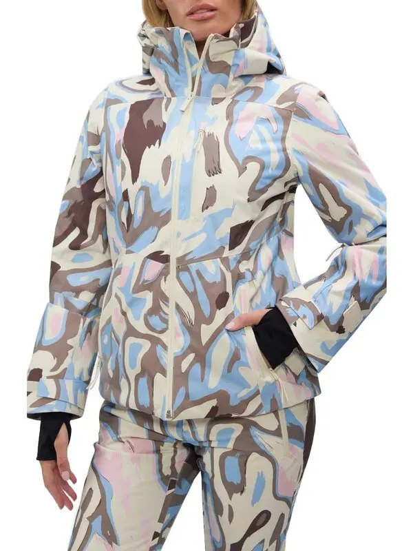 HALFDAYS Lawrence Abstract Print Waterproof Ski Jacket - Rocky Mountains