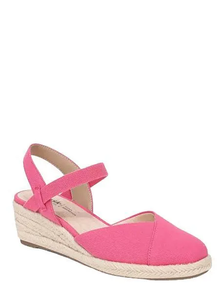 LIFESTRIDE Pilar Slingback Espadrille Wedge Sandal - French Pink