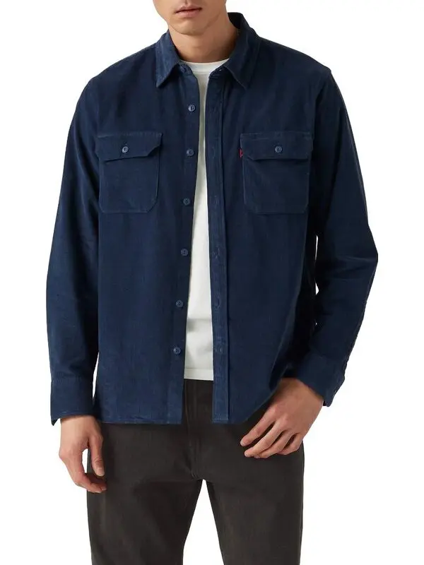 LEVI'S Jackson Worker Cotton Corduroy Overshirt - Zodiac Blue Corduroy