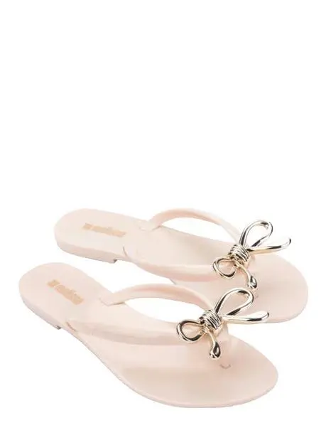 Melissa Harmonic Iris Flip Flop - Beige/gold