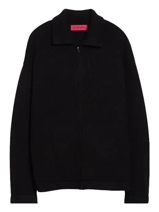 THE ELDER STATESMAN Cashmere Zip Cardigan - Black