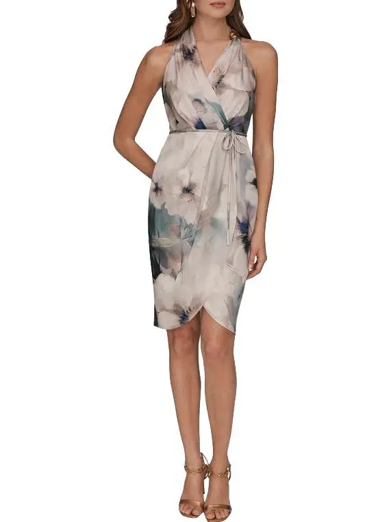 Donna Karan New York Floral Sleeveless Faux-wrap Dress - Laurel Mul