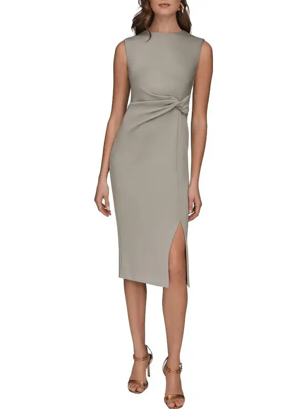Donna Karan New York Twist Waist Sleeveless Sheath Dress - Weathered