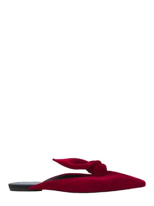LANVIN Midnight Step Velvet Bow Mules - Red