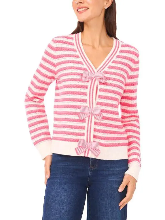 CECE DUPRAZ Woven Front 'dotted Delights' Sweater - Juneberry