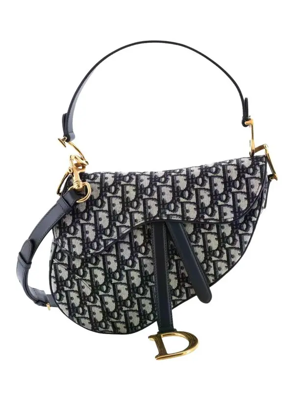 Dior Saddle Handbag Oblique Canvas Medium - Blue