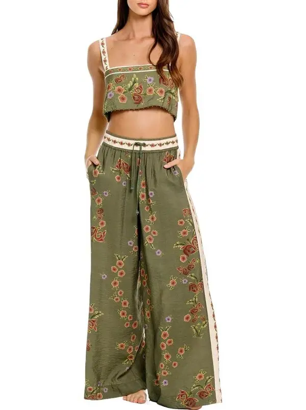 Agua Bendita Janis Aura Cover-up Pants - Green Multi