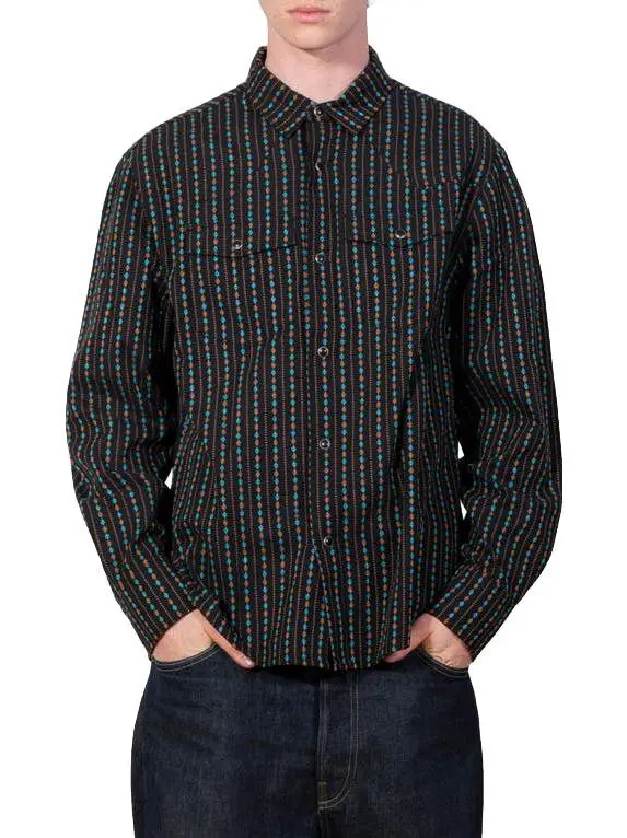 PLEASURES Tribute Western Snap-up Shirt - Black