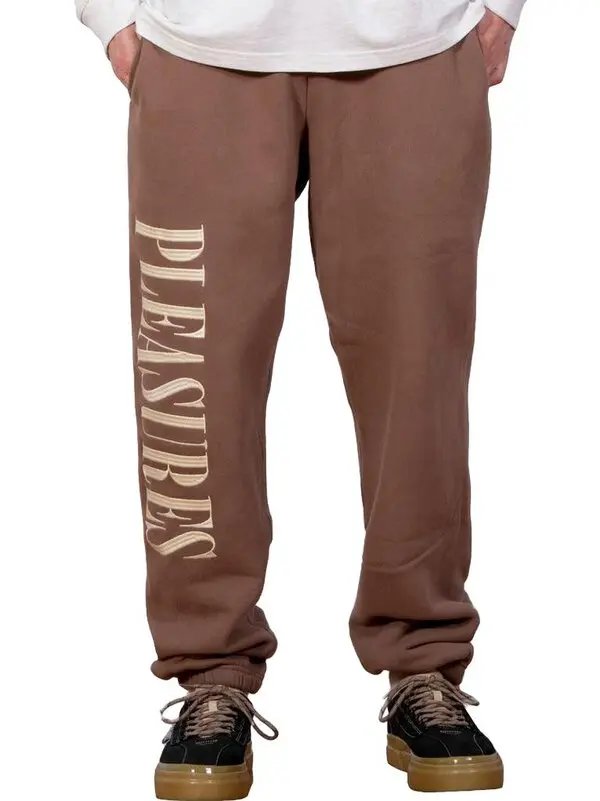 PLEASURES Onyx Logo Joggers - Brown