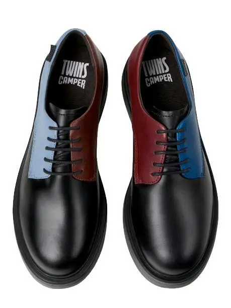 Camper Colorblocked Leather Derby - Black Assorted