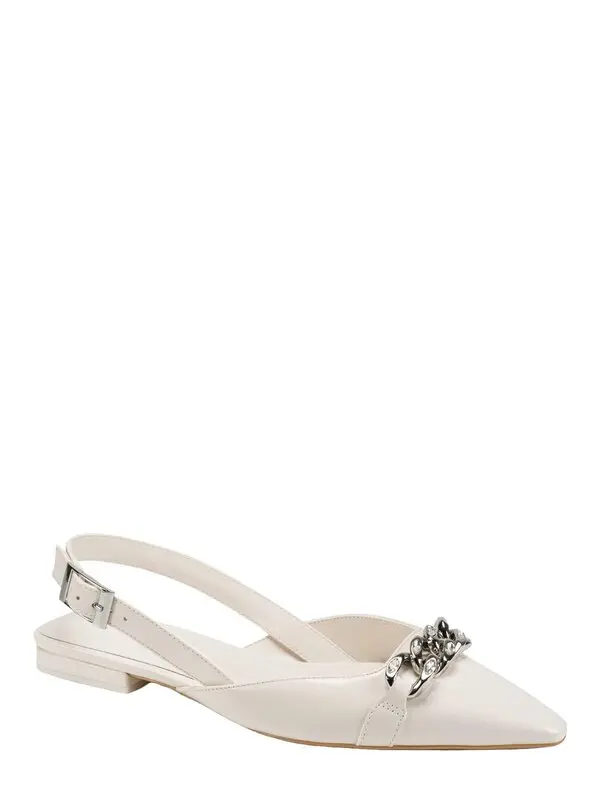 Dkny Cosetta Slingback Pointed Toe Flat - Coconut