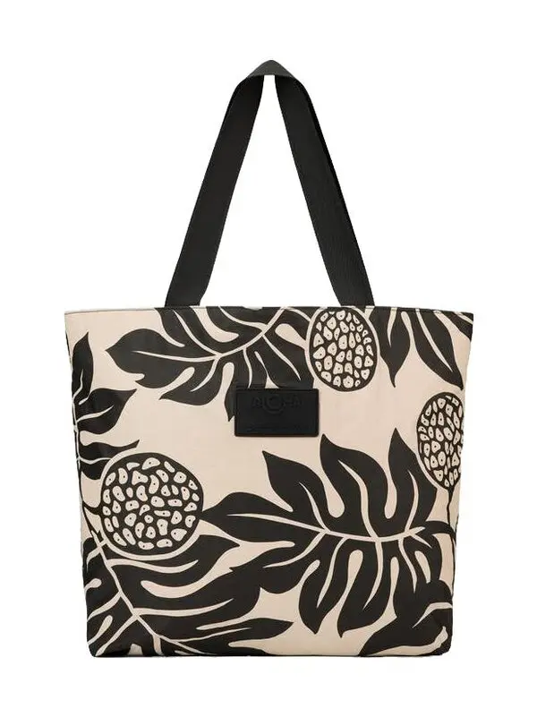 ALOHA COLLECTION Holomua Day Tripper Tote - Black/sandstone