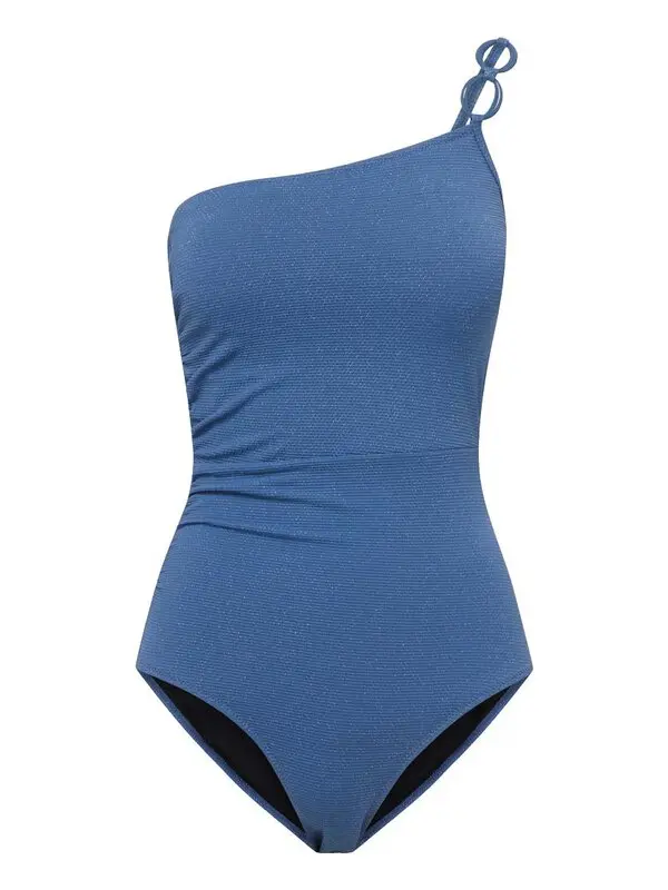 CHANGE OF SCENERY Kara One-shoulder One-piece Swimsuit - Steel Blue Metallic