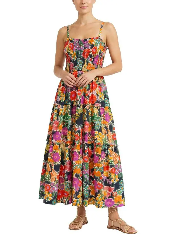 CHANGE OF SCENERY Cecilia Smocked Tiered Maxi Dress - Gardenia